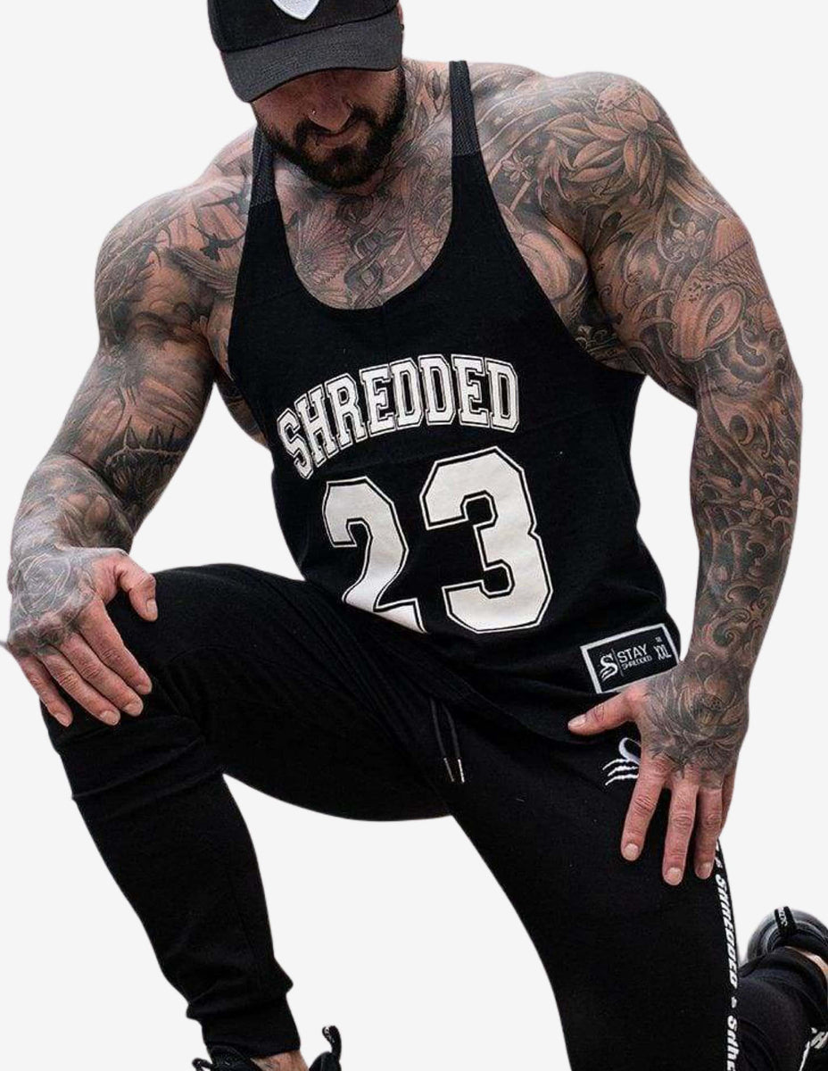 Basketball Stringer - Black/White | Stay Shredded | Guru Muscle