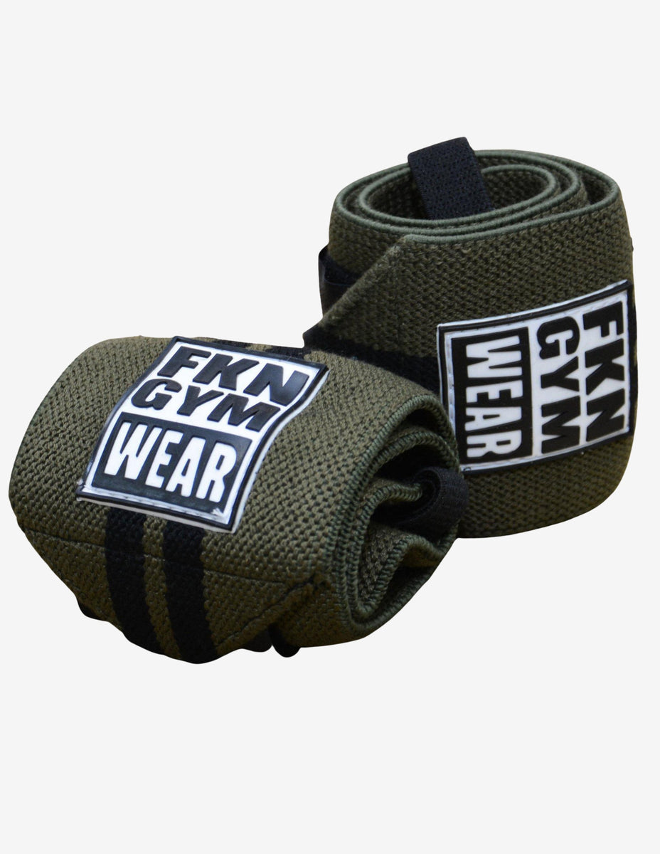 Shop FKN Wrist Wraps Khaki FKN Gym Wear | Guru Muscle