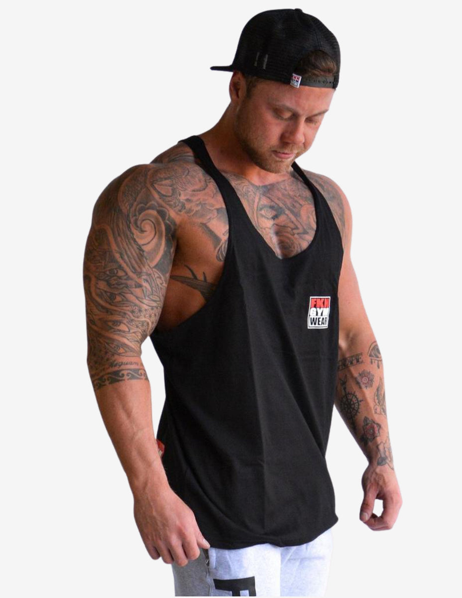 MEN'S GYM SINGLET CLASSIC BLACK | FKN Gym Wear | Guru Muscle