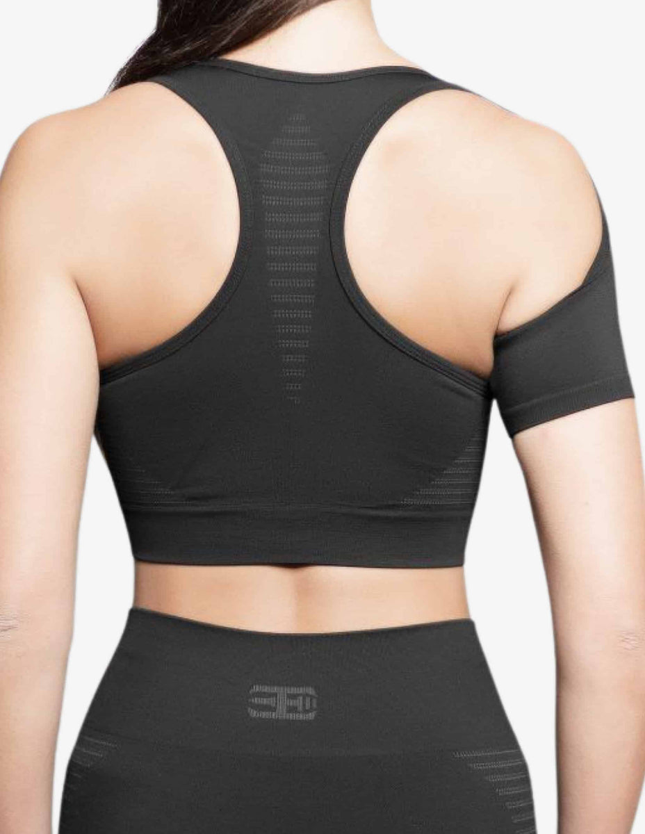 Rhea Seamless Bra – Black & Dark Grey | Body Engineers Online