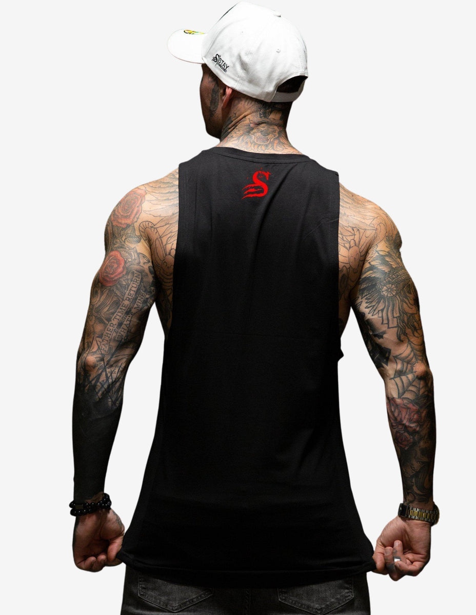 SLASH HYBRID - Longline Tank Black | Workout | Guru Muscle
