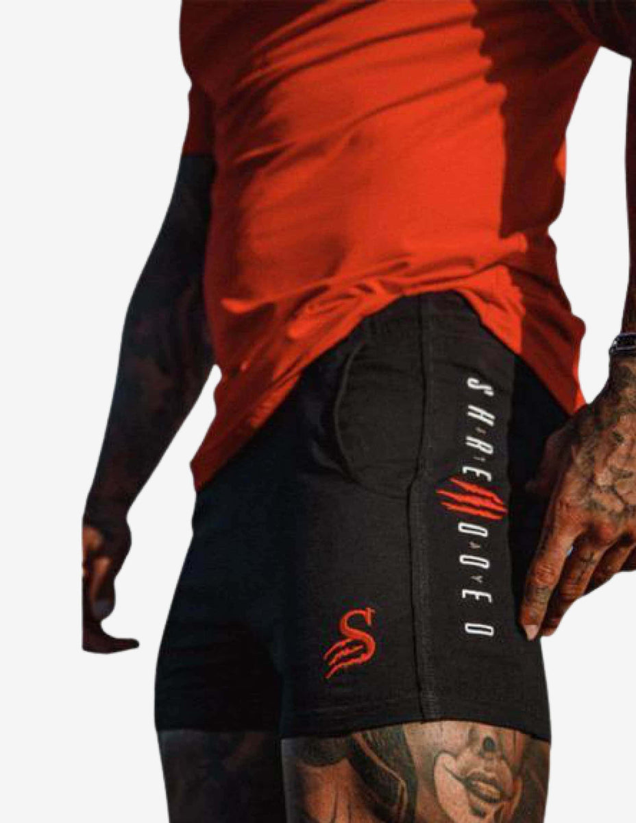 SLASH - LIFT SHORTS BLACK / RED | Stay Shredded | Guru Muscle